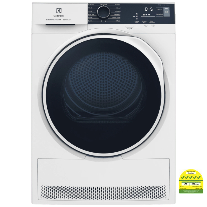 Electrolux EDH804H5WB 8kg UltimateCare 500 heat pump dryer – Tolay ...